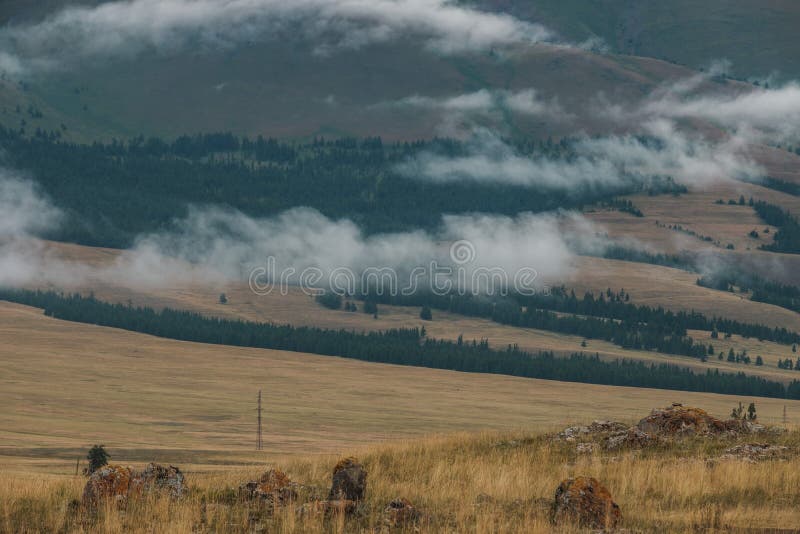 View of the Kurai Steppes in the Altai Mountains Stock Photo - Image of ...