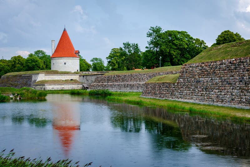 Top View At Kuressaare Town With Castle And Surroundings At Spring ...