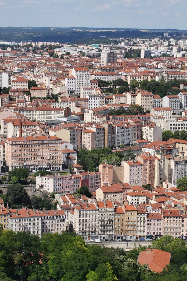 View of La Croix Rousse in Lyon Stock Photo - Image of alpes, european ...
