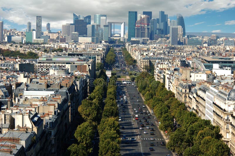 View of La Defence in Paris Stock Photo - Image of avenue, defense ...