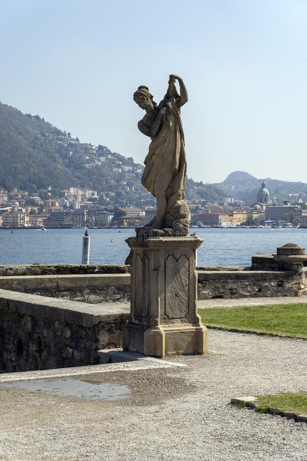 View of the Lake Como from the Garden of Villa Olmo Stock Photo - Image ...