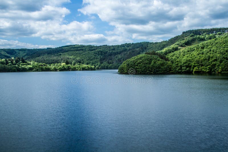 View of the Lake of Esch Sur Sure Stock Image - Image of view ...