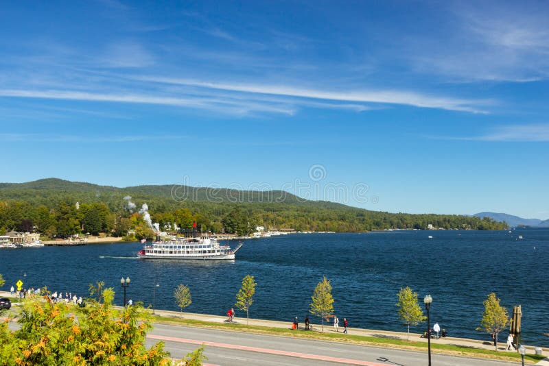 View of Lake George stock image. Image of climbing, saratoga - 70524211