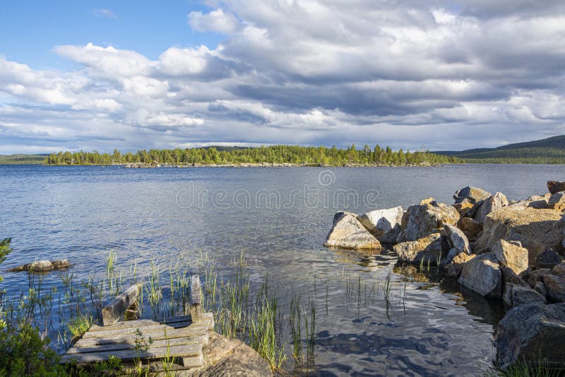 View of the Lake Inari in Summer Stock Photo - Image of inarijarvi ...
