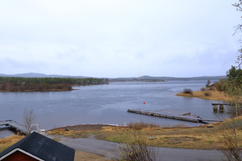 View of the Lake Inari in Summer, Lapland, Finland Stock Image - Image ...