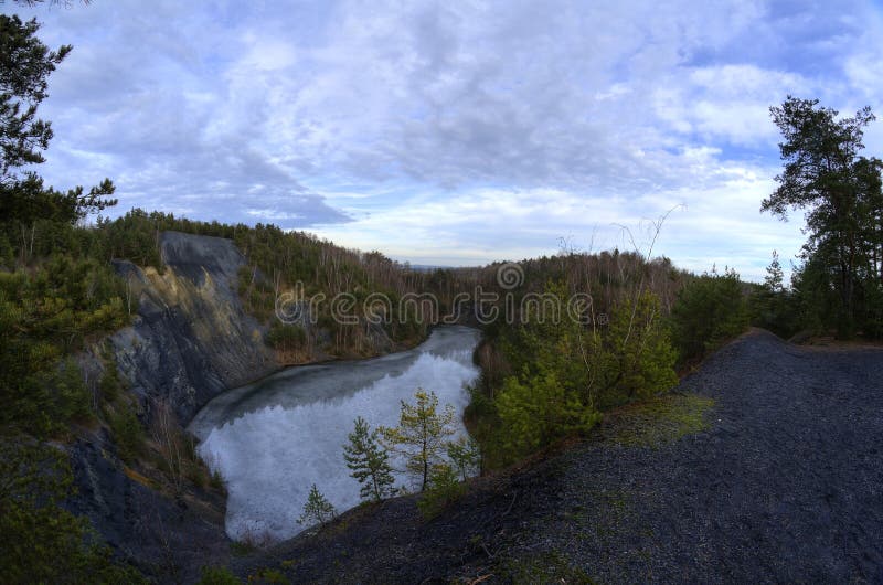 View of lake in low valley stock photo. Image of landscape - 72361520