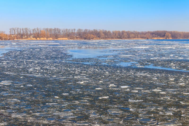 View of Lake with Melting Ice at Spring Stock Photo - Image of glacial ...