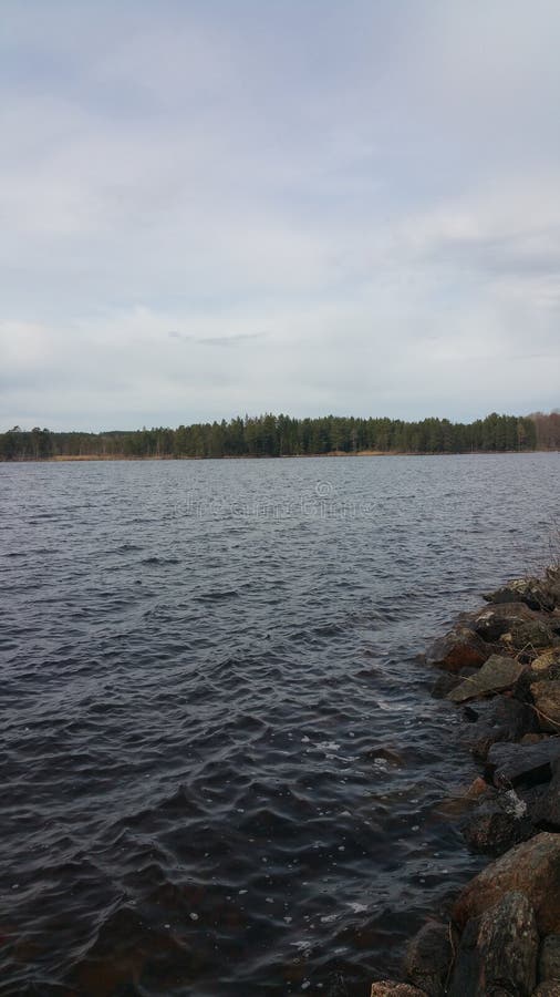 View of the Lake with a Sad Atmosphere Stock Image - Image of landscape ...