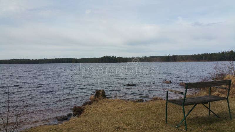 View of the Lake with a Sad Atmosphere Stock Image - Image of landscape ...
