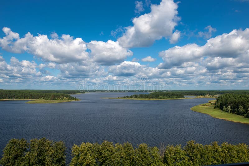 Panorama of Lake Seliger stock image. Image of bright - 169461641