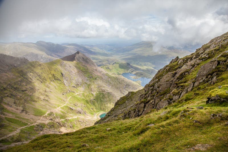 View of lake from snowdon stock image. Image of sunset - 26462275