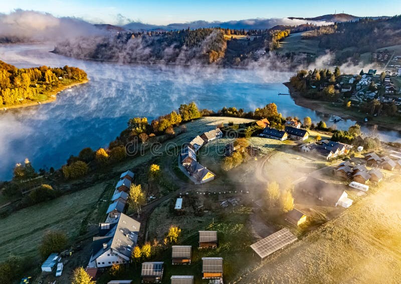 View of Lake Solina in Bieszczady Mountains, Poland Stock Image - Image ...