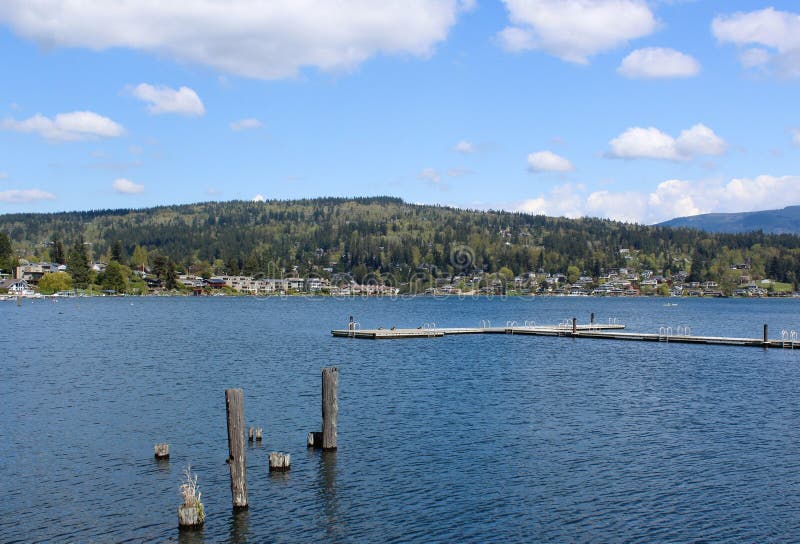View of Lake Whatcom and the Surrounding Hills Stock Photo - Image of ...