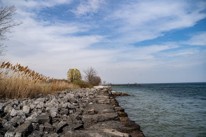 View of Lakeside Landscape in Mississauga Stock Image - Image of open ...