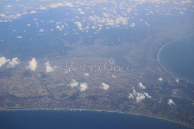 View of the Land, Fields, and Clouds from Above Stock Photo - Image of ...