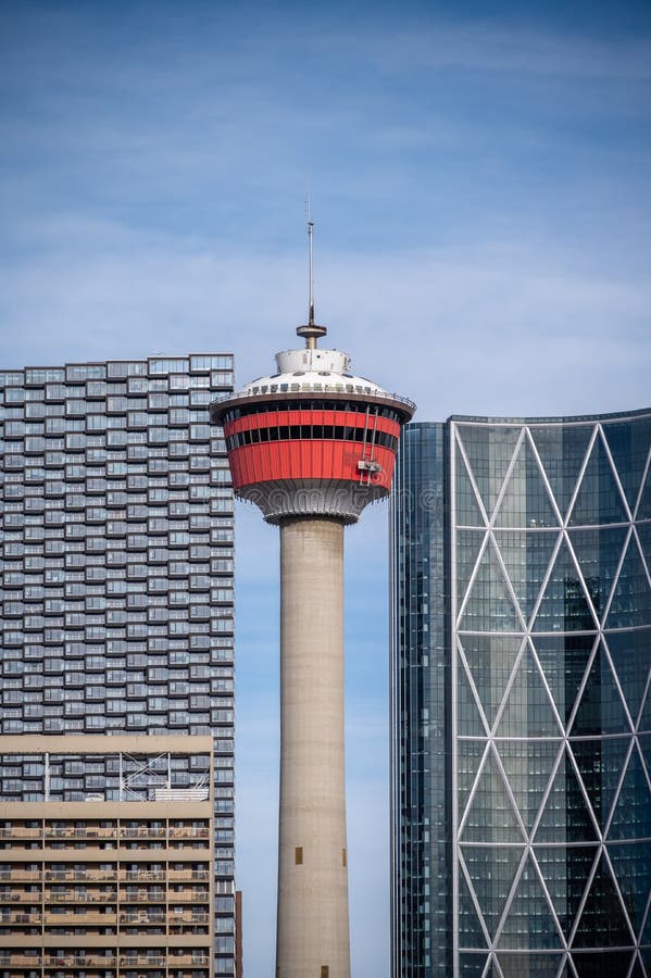 Calgary, Bow Tower stock photo. Image of commercial, clouds - 36228792