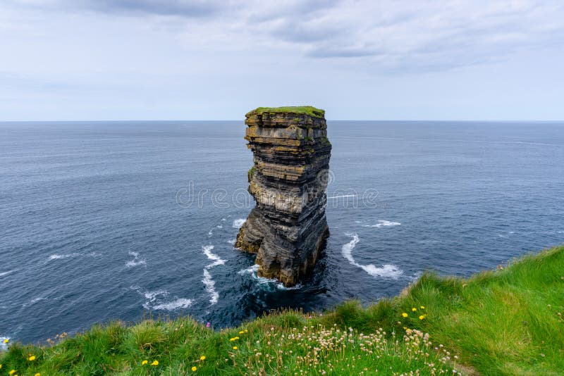 The Dun Briste Sea Stack Off the Cliffs of Downpatrick Head in County ...