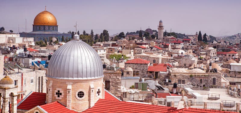 View of the Landmarks of Jerusalem Old City, Israel Stock Image - Image ...