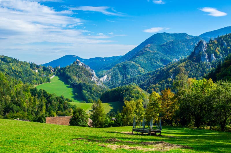 View of a Landscape of Austrian Mountains Stretched Alongside of the ...