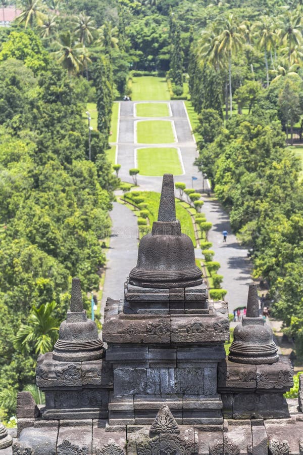 View on Landscape from Borobudur Temple Stock Photo - Image of ...