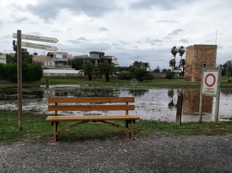Flooded landscape stock photo. Image of reflected, field - 130188796