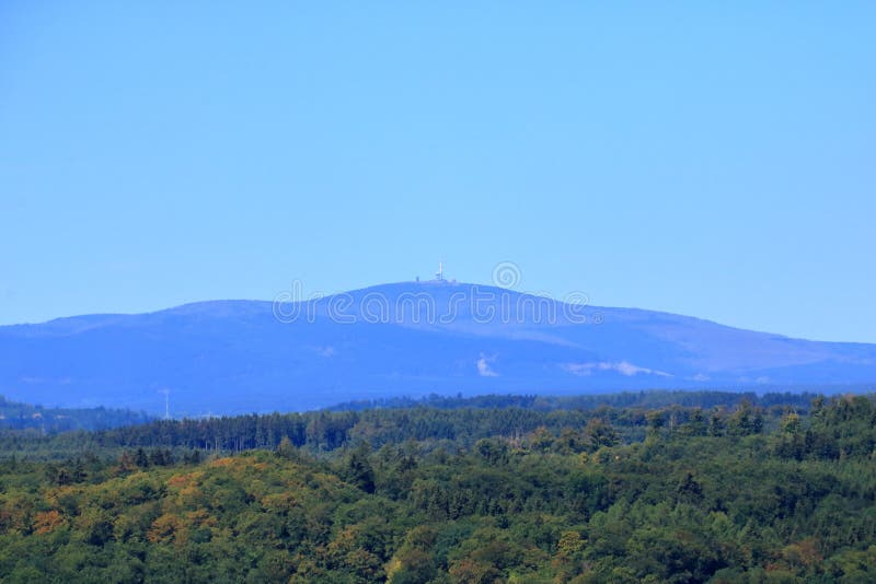 View on Landscape of Harz Mountain with and Highest Summit Brocken ...