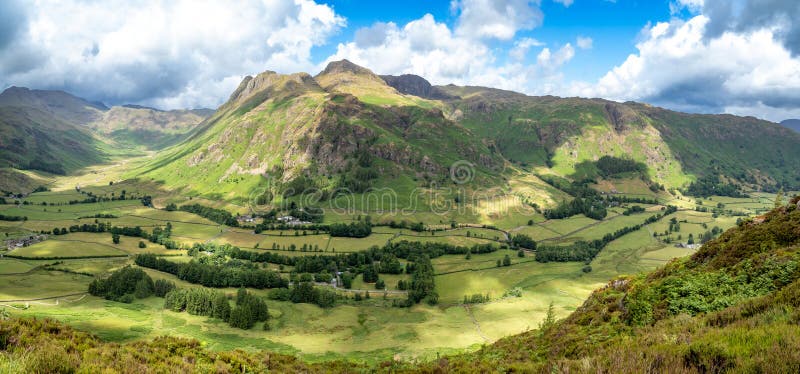 View of Langdale Pikes from Side Pike, England Stock Photo - Image of ...