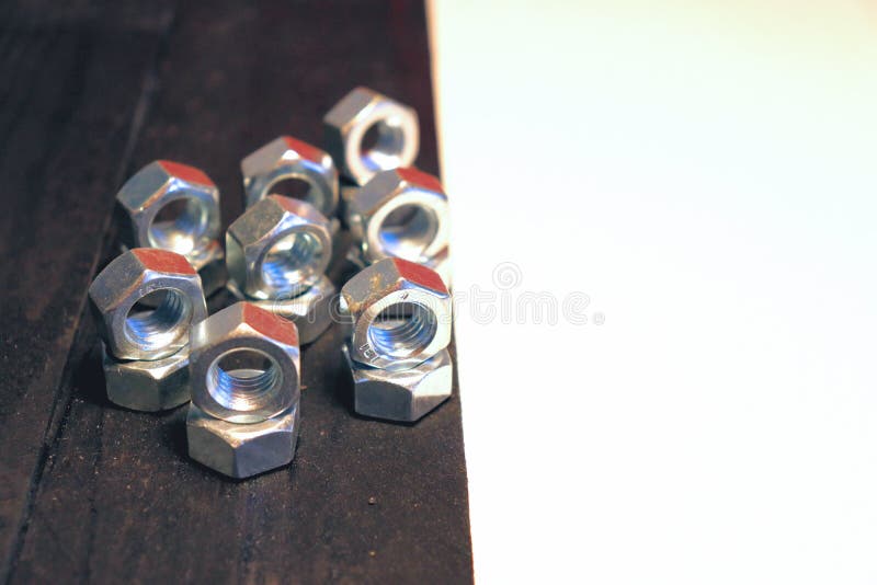 View of Large Galvanized Bolt Nuts and Fasteners Stock Image - Image of ...