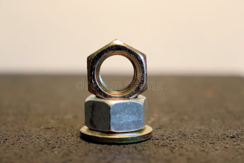 View of Large Galvanized Bolt Nuts and Fasteners Stock Photo - Image of ...