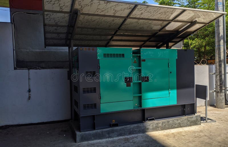 View of Large Generator Set Stock Photo - Image of generator, emergency ...
