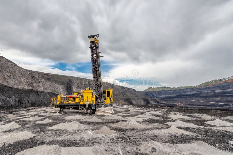 View of a Large Quarry for the Extraction of Limestone and Coal. Stock ...