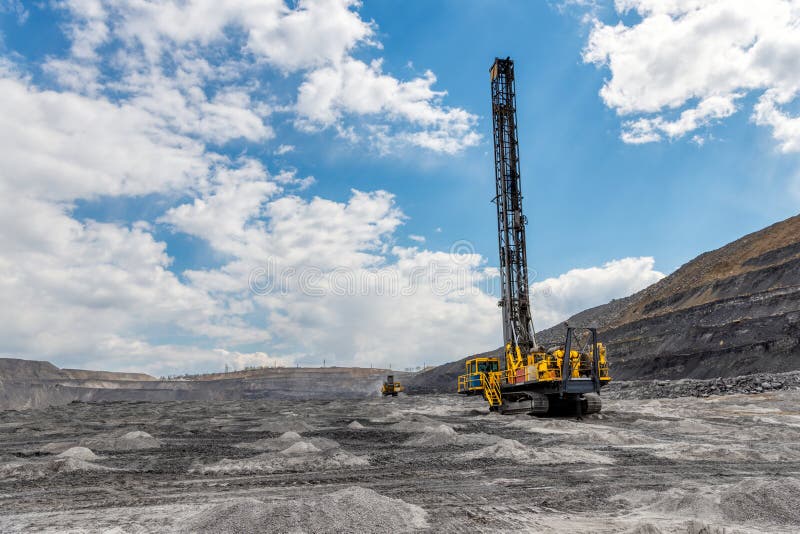 View of a Large Quarry for the Extraction of Limestone and Coal. Stock ...