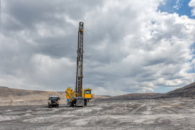 View of a Large Quarry for the Extraction of Limestone and Coal. Stock ...