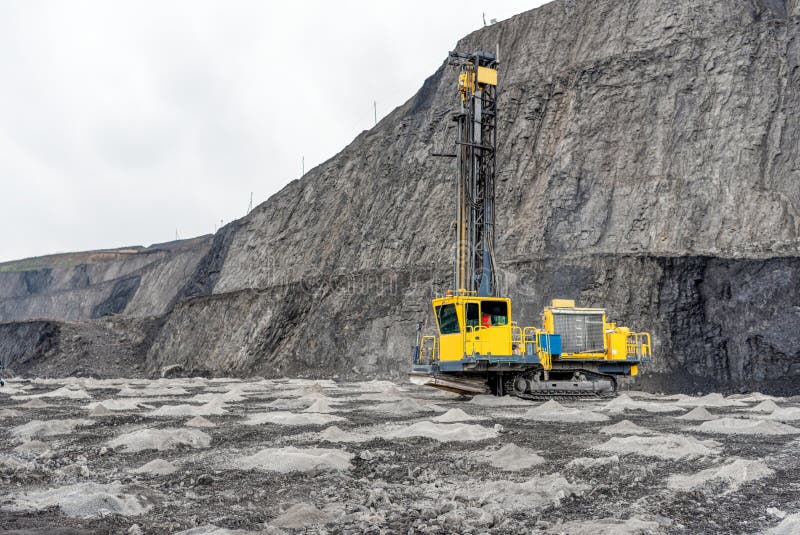 View of a Large Quarry for the Extraction of Limestone and Coal. Stock ...