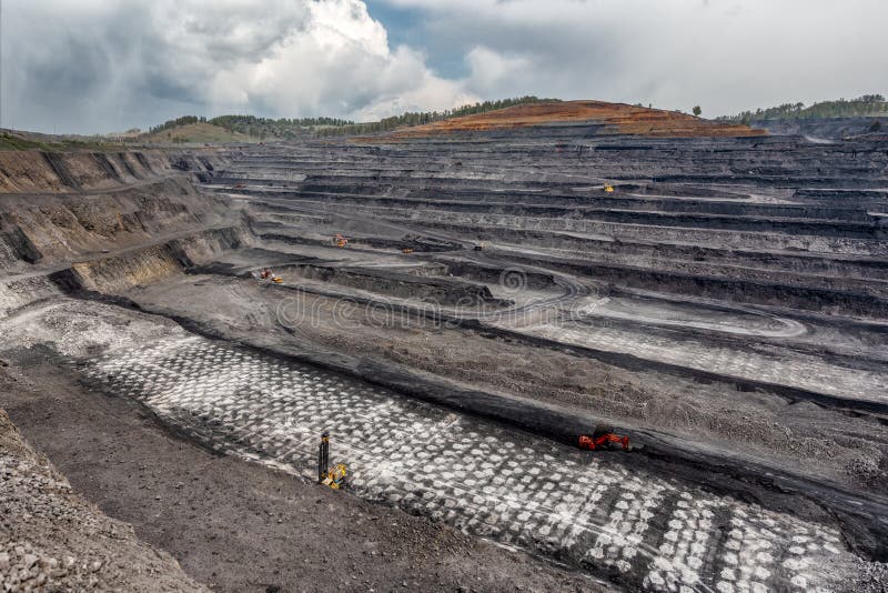 View of a Large Quarry for the Extraction of Limestone and Coal. Stock ...
