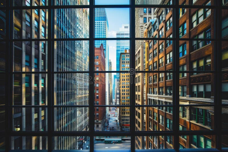 Chicago Downtown Street View Skyscrapers City Life Ai Generated Stock ...