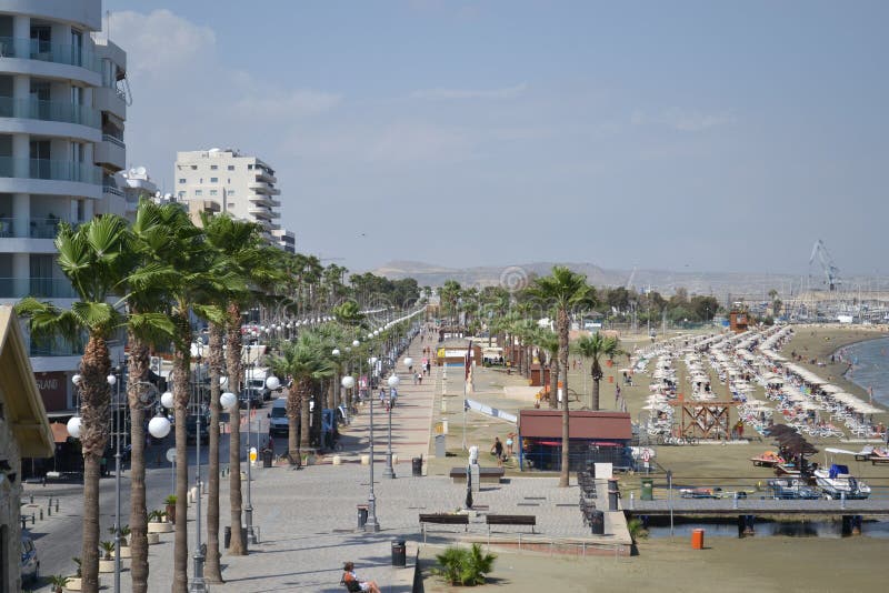 View of the Larnaca Beach Strip in the Summertime. Editorial Image ...
