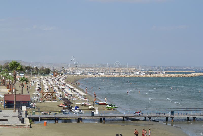 View of the Larnaca Beach Strip in the Summertime. Editorial Stock ...