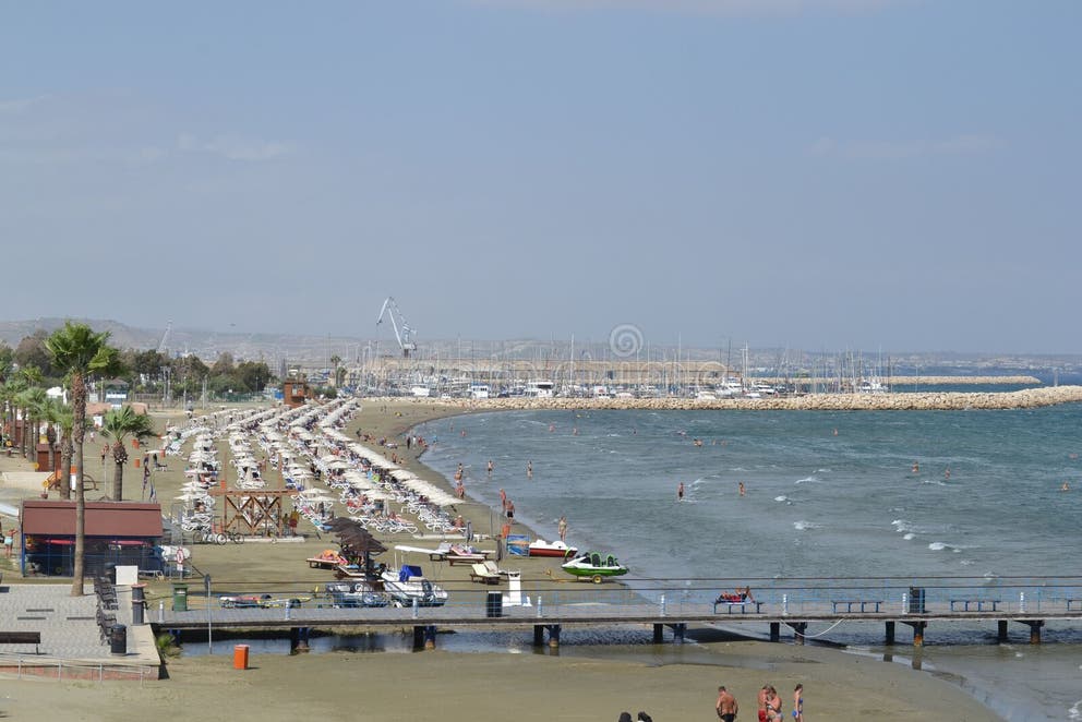 View of the Larnaca Beach Strip in the Summertime. Editorial Stock ...