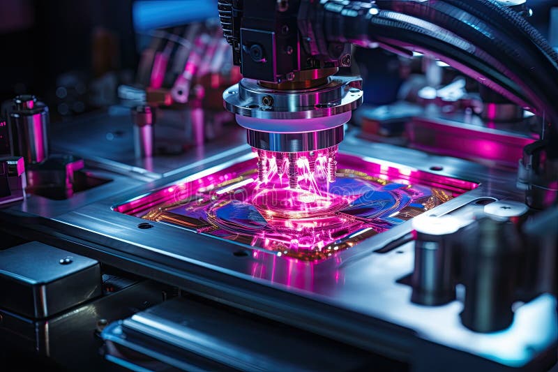 Process of Laser Manufacturing High-precision Components, Bright Color ...