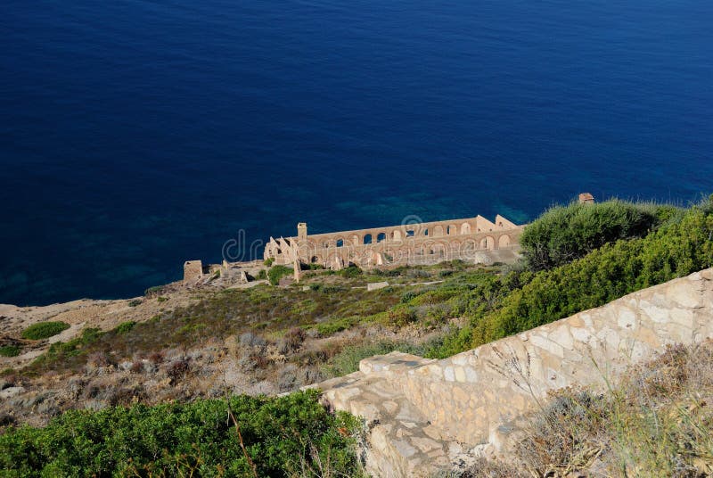 View of Laveria Lamarmora of Nebida Mine Stock Photo - Image of ...