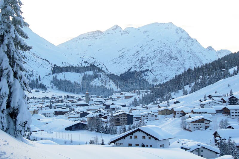 View of Lech, Austria at Winter Stock Image - Image of austria, winter ...
