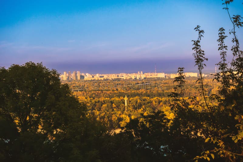 View of the Left Bank of Kyiv. Green Zone Stock Photo - Image of kyiv ...