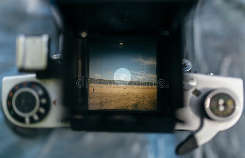 The View through the Lens of an Old Camera. Stock Image - Image of ...