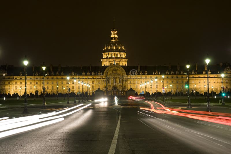 View of Les Invalides Hospital and Chapel Stock Photo - Image of golden ...