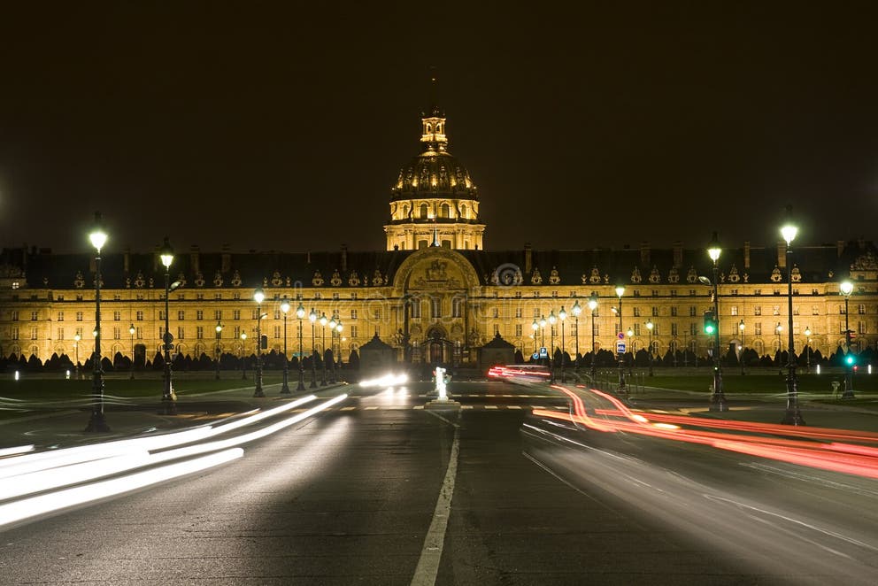 View of Les Invalides Hospital and Chapel Stock Photo - Image of golden ...