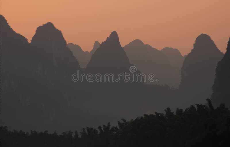 View of Li River at Xingping Stock Photo - Image of raft, guilin: 37033338