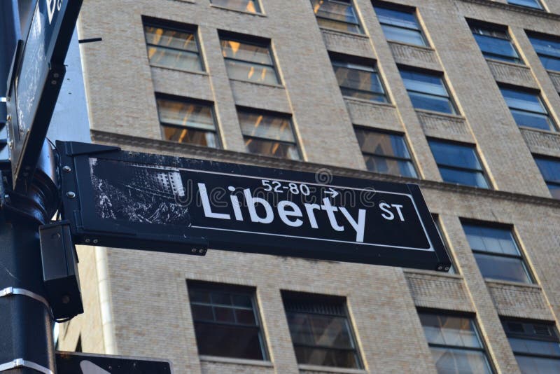 Liberty Street in Lower Manhattan NYC Editorial Image - Image of lower ...