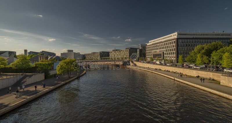 View from Library with Dark Blue Sky in Berlin Germany 06 09 2024 ...