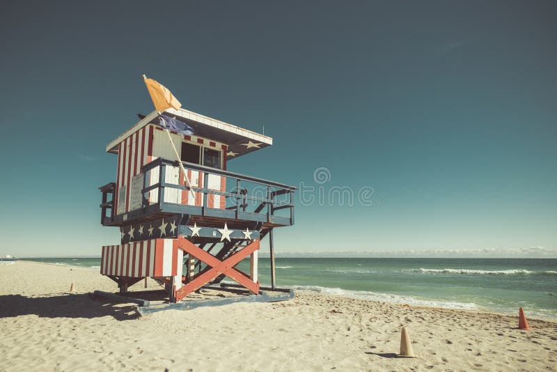 View of a Lifeguard S House in the Seashore Stock Image - Image of ...